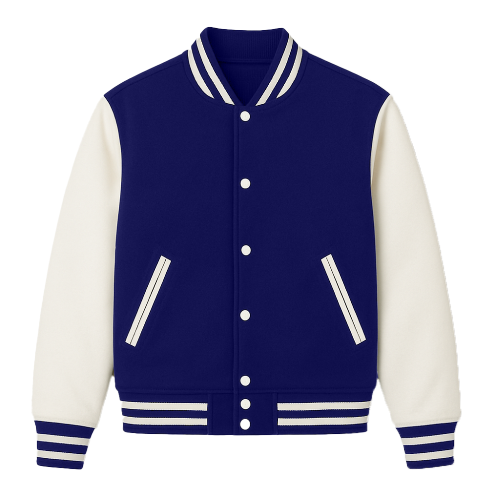 Solid Varsity Jacket - Navy Blue - Koverify