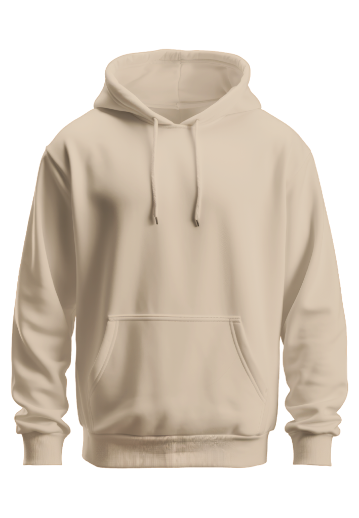 Solid Relaxed Fit Hoodie - Beige - Koverify